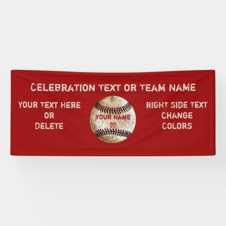 Custom Vintage Baseball Banner, Your Text, Colors Banner | Zazzle