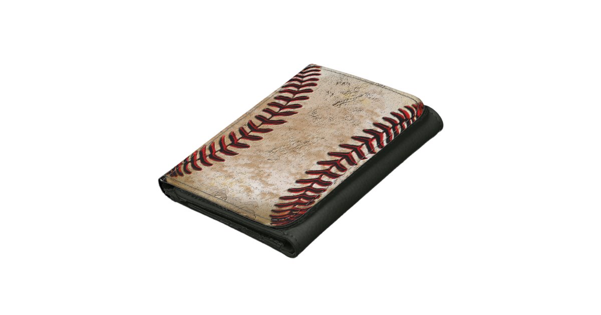 Custom Vintage Baseball Leather Wallet for Guys | Zazzle