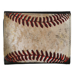 Custom Vintage Baseball Leather Wallet for Guys | Zazzle