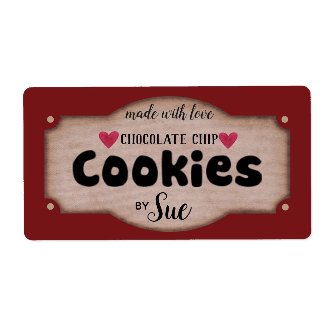 Custom Vintage Chocolate Chip Cookie Labels | Zazzle