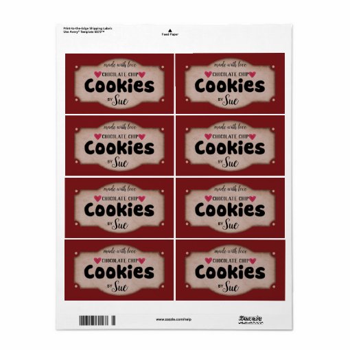 Custom Vintage Chocolate Chip Cookie Labels | Zazzle