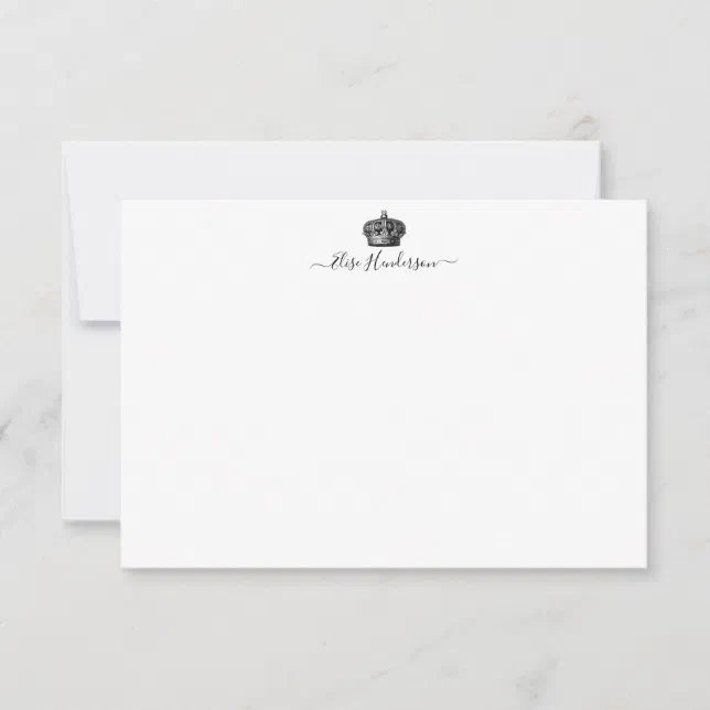Custom Vintage Crown Note Card | Zazzle