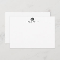 Custom Vintage Crown Note Card | Zazzle