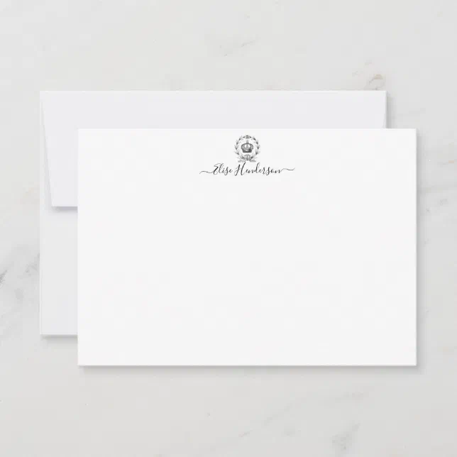 Custom Vintage Crown Wreath Note Card | Zazzle
