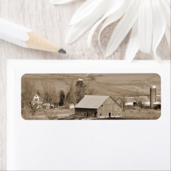 Custom Vintage Farm Return Address Label | Zazzle