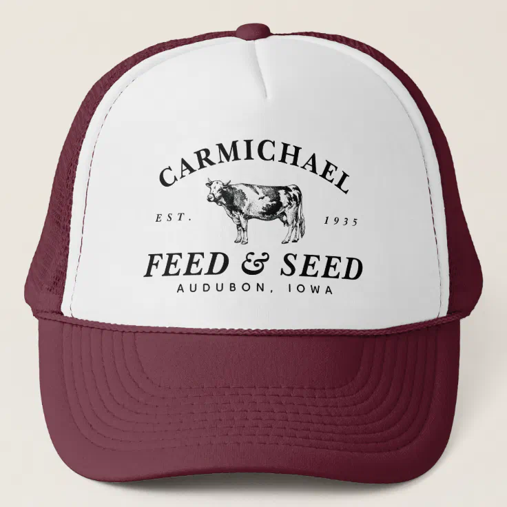 Custom Vintage Farmhouse Style Feed Trucker Hat | Zazzle
