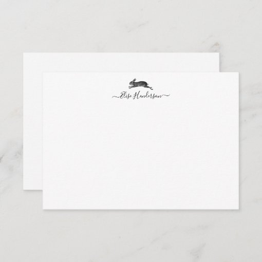 Custom Vintage Hare Rabbit Note Card | Zazzle