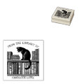 Custom Vintage Library Cat, Book Rubber Stamp | Zazzle
