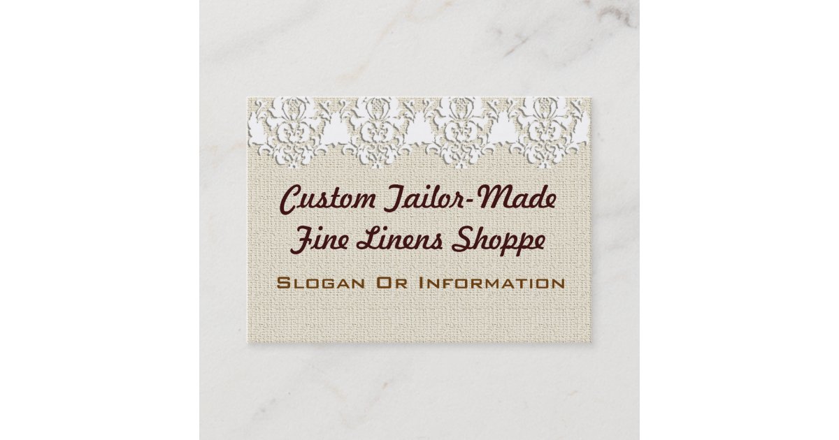 Custom Vintage Linen Large Business Cards | Zazzle