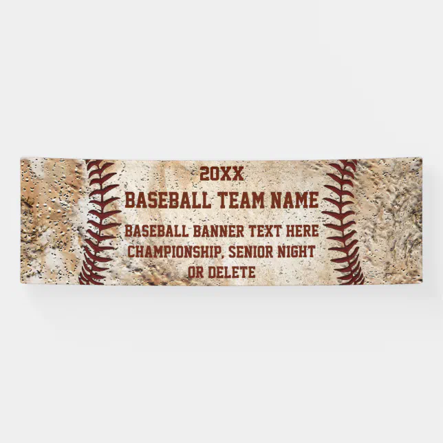 Custom Vintage look BASEBALL BANNER with Your Text | Zazzle