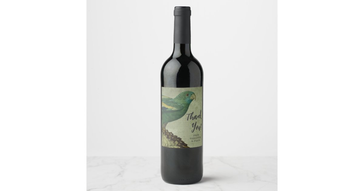 Custom Vintage Parrot Wine Label | Zazzle