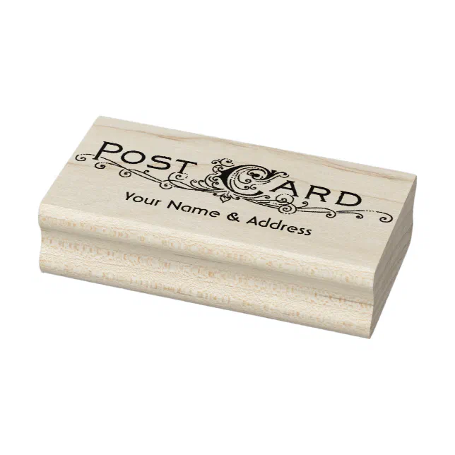 Custom Vintage Postcard Address Rubber Stamp | Zazzle