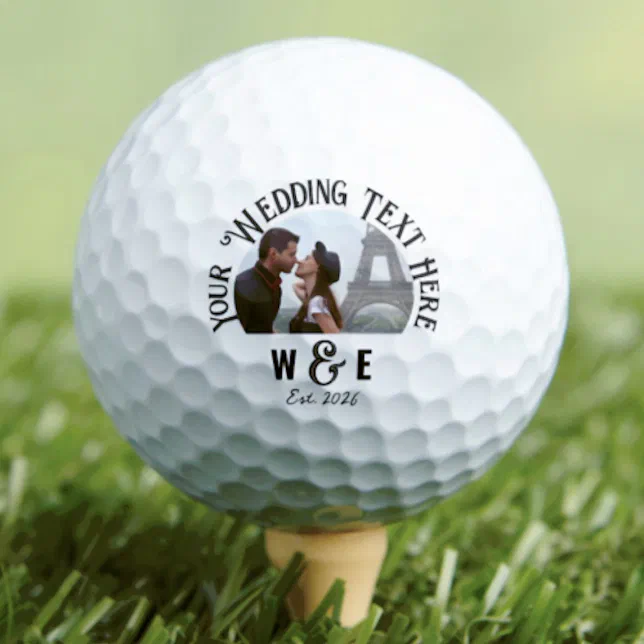 Custom Vintage Text Golf Ball Wedding Favors | Zazzle