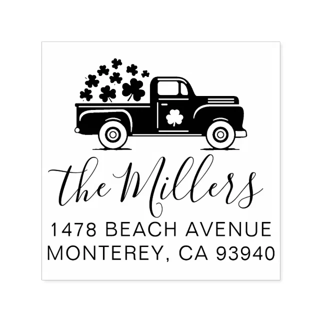 Custom Vintage Truck Address Self Inking Stamp | Zazzle