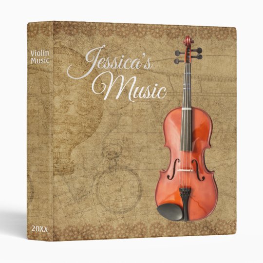 Custom Viola & Violin Sheet Music Notebook 3 Ring Binder | Zazzle.com