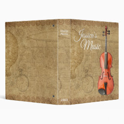 Custom Viola & Violin Sheet Music Notebook 3 Ring Binder | Zazzle