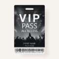 Custom VIP All Access Barcode Black & White Badge | Zazzle