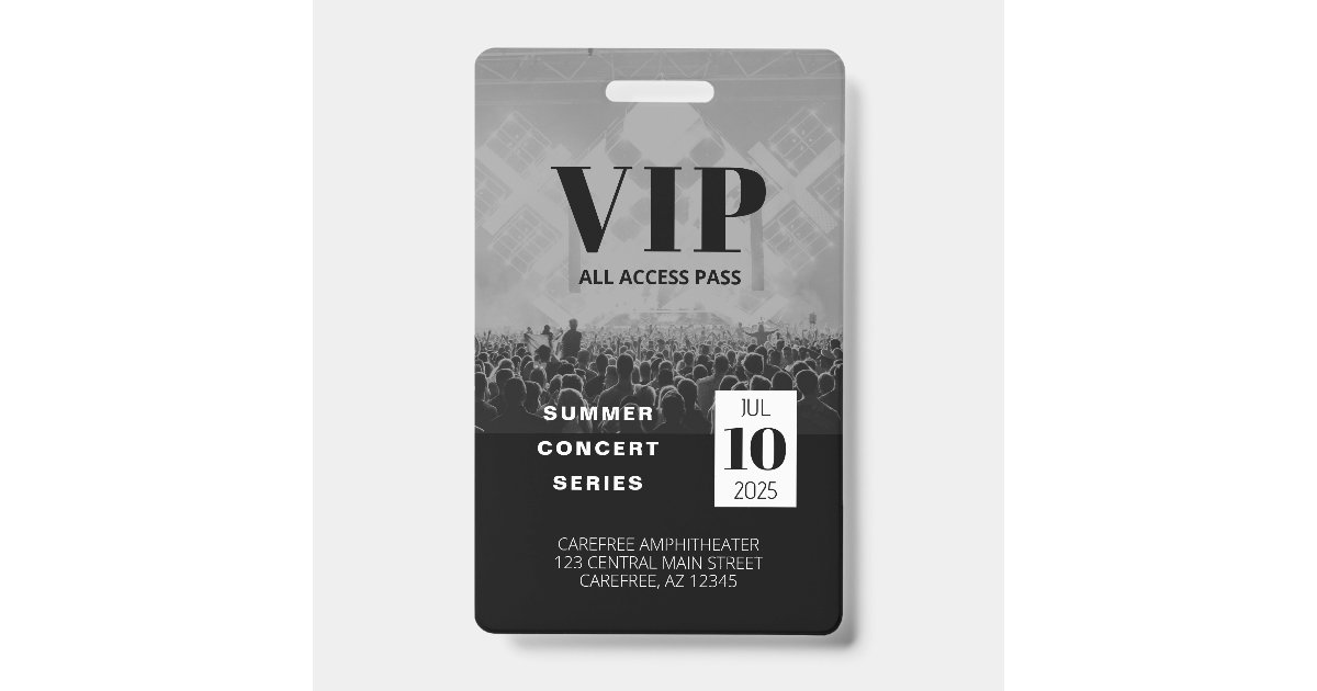 Custom VIP All Access Concert Badge | Zazzle