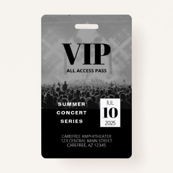 Custom VIP All Access Concert Badge | Zazzle