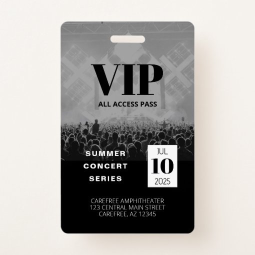 Custom Vip All Access Concert Badge Zazzle