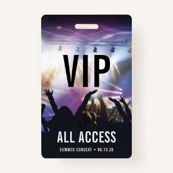 Custom VIP All Access Concert Badge | Zazzle