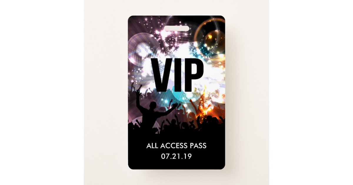 Custom Vip All Access Concert Badge Invitation Zazzle
