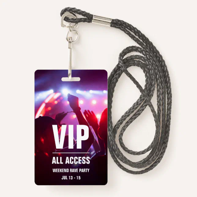Custom VIP All Access Concert Pass Badge | Zazzle