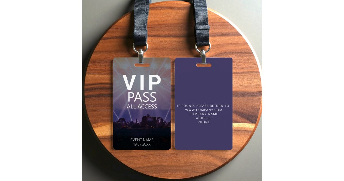 Custom VIP All Access Event Badge | Zazzle