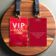 Custom VIP All Access Event Bokeh Orbs Red Badge | Zazzle