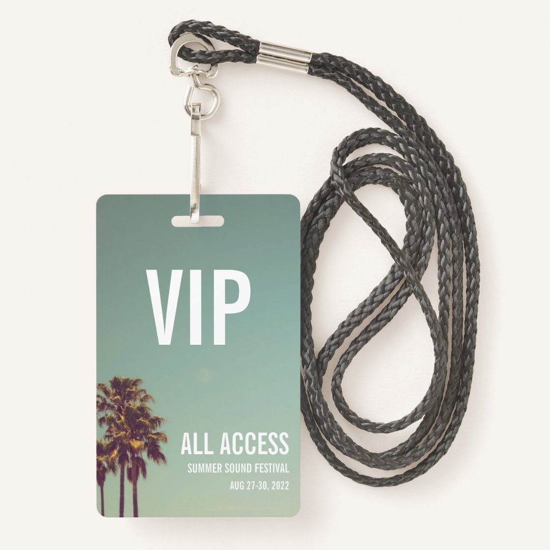 Custom VIP All Access Festival Pass Concert Badge | Zazzle