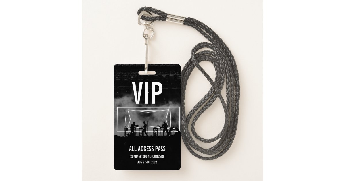 Custom VIP All Access Pass Concert Badge | Zazzle