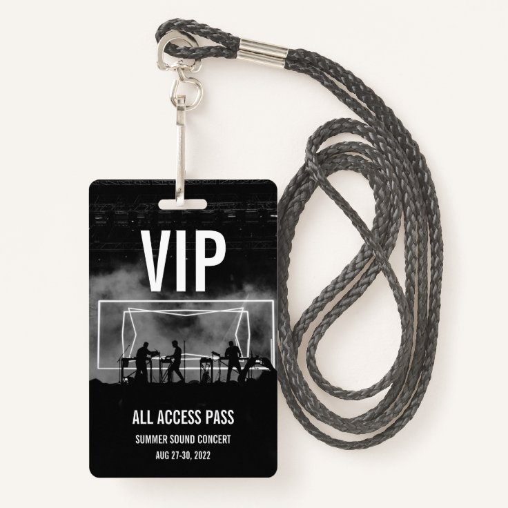 Custom VIP All Access Pass Concert Badge | Zazzle