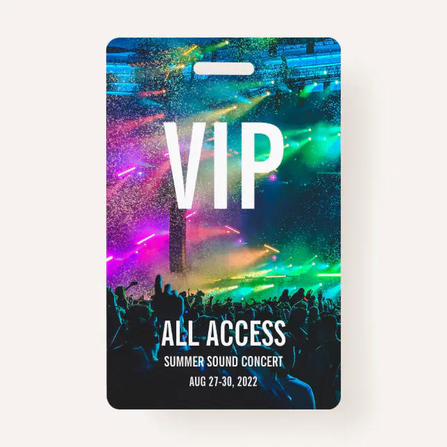 Custom VIP All Access Pass Concert Badge | Zazzle