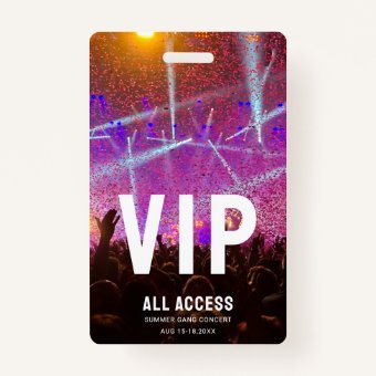 Custom VIP All Access Pass Concert Badge | Zazzle