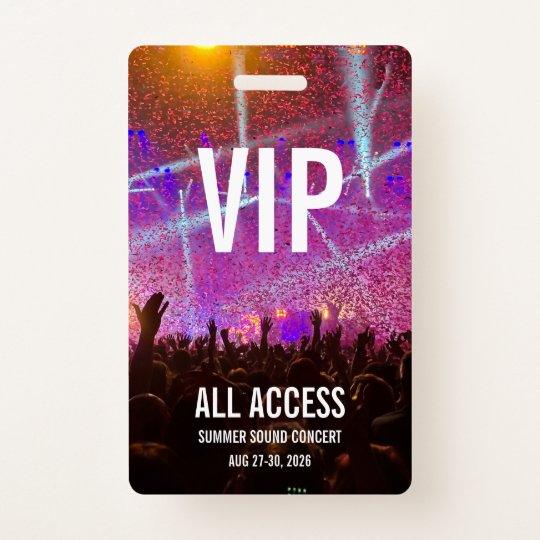 Custom Vip All Access Pass Concert Badge