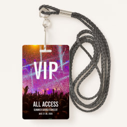 Custom VIP All Access Pass Concert Badge | Zazzle