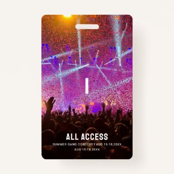Custom VIP All Access Pass Concert Badge | Zazzle