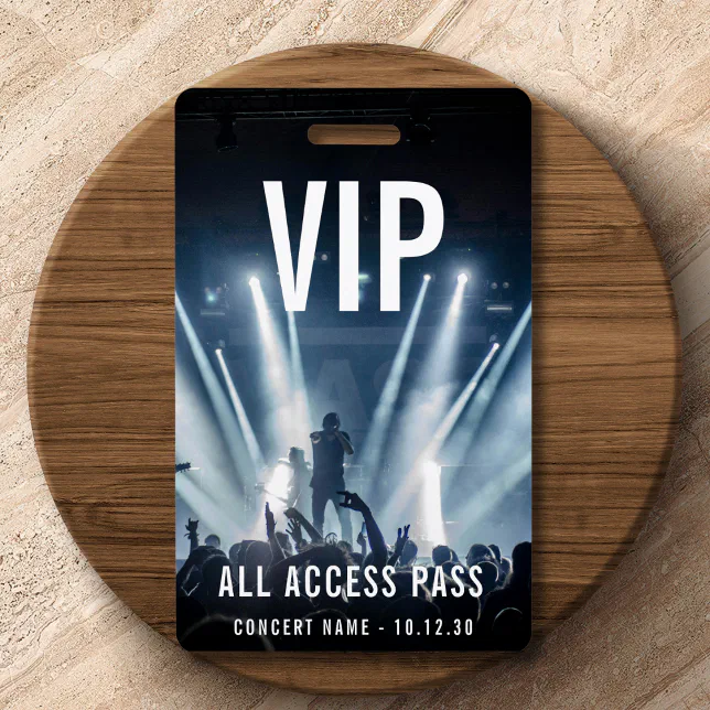 Custom VIP All Access Pass Concert Event Badge | Zazzle