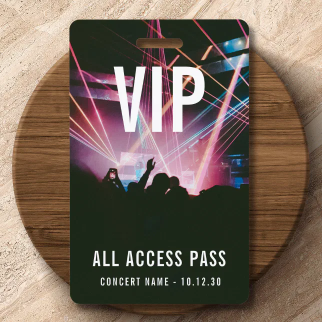 Custom VIP All Access Pass Concert Event Badge | Zazzle