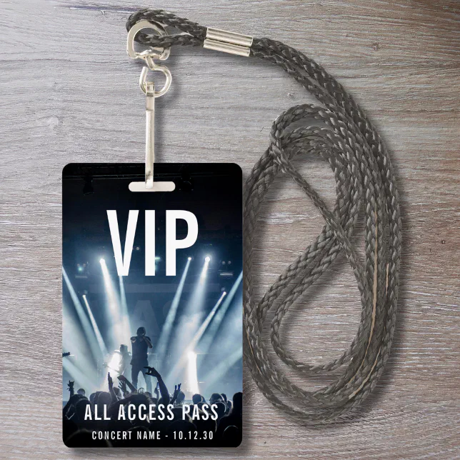 Custom VIP All Access Pass Concert Event Badge | Zazzle