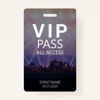 Custom VIP All Access QR Code Event Badge | Zazzle