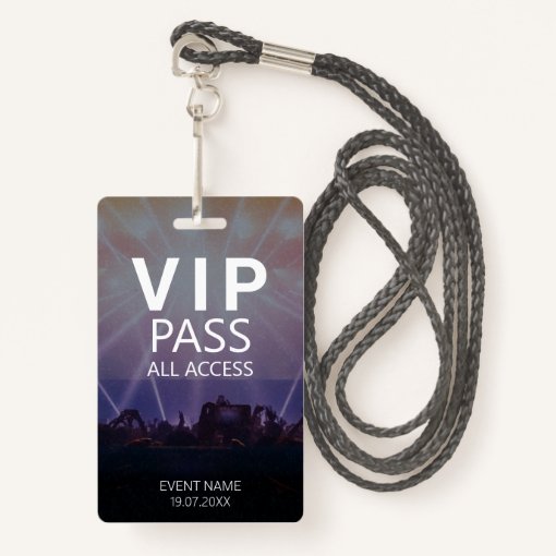 Custom VIP All Access QR Code Event Badge | Zazzle