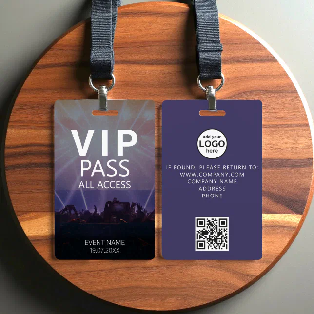 Custom VIP All Access QR Code Event Badge | Zazzle