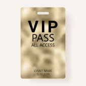 Custom VIP All Access QR Code Event Gold Foil Badge | Zazzle