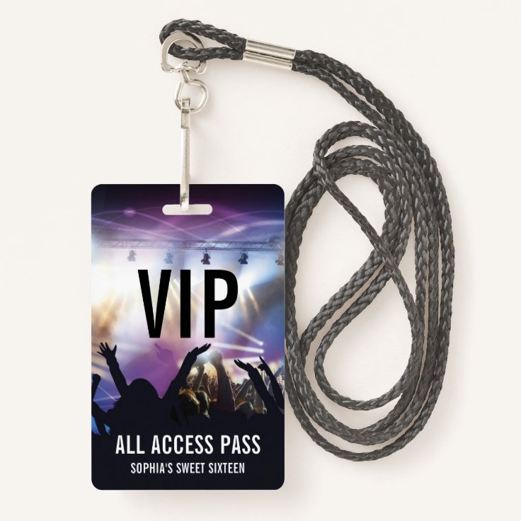 Custom VIP All Access Sweet Sixteen Badge | Zazzle