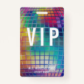 Custom VIP Concert All Access Pass QR Code Disco Badge | Zazzle