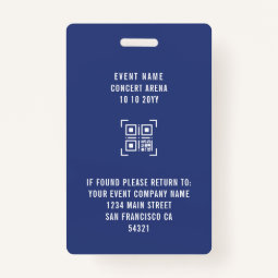 Custom VIP Concert All Access Pass QR Code Disco Badge | Zazzle