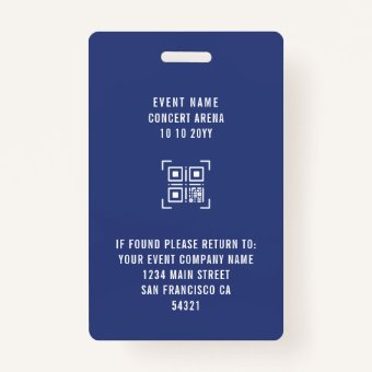 Custom VIP Concert All Access Pass QR Code Disco Badge | Zazzle