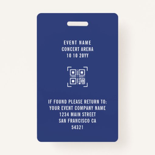 Custom VIP Concert All Access Pass QR Code Disco Badge | Zazzle