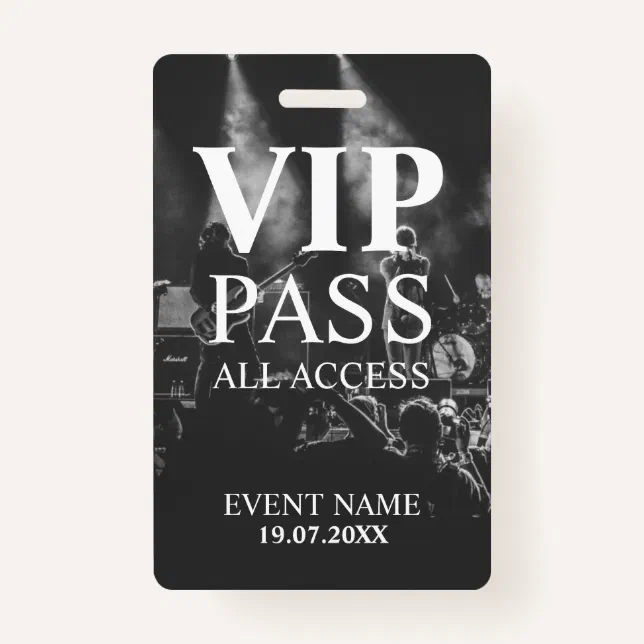 Custom VIP QR Code Event Black and White Badge | Zazzle
